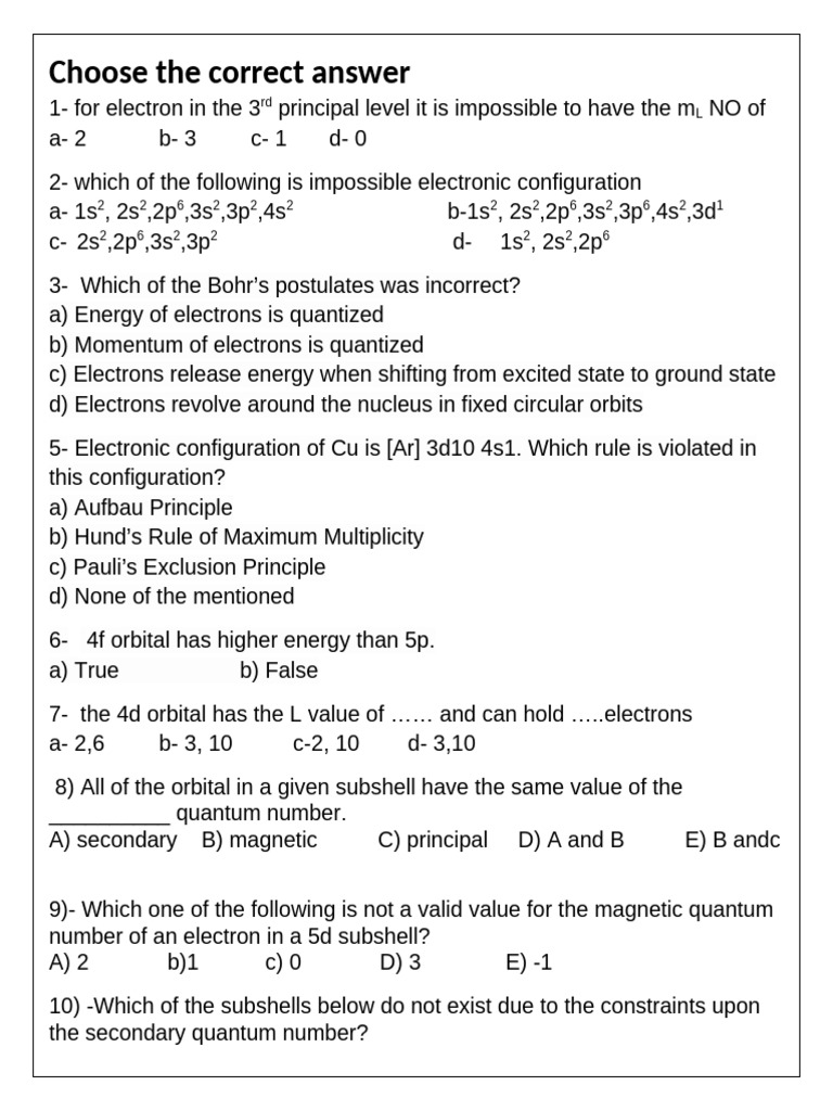 exam grade 11 chemistry | PDF