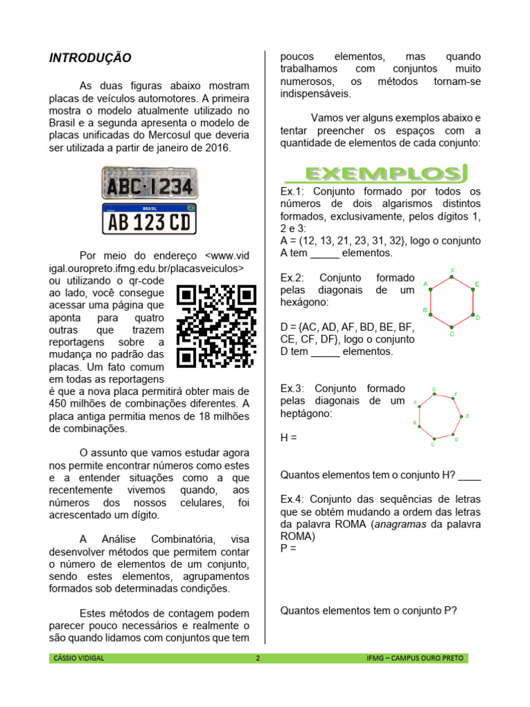 analise combinatoria pfc e fatorial | PDF