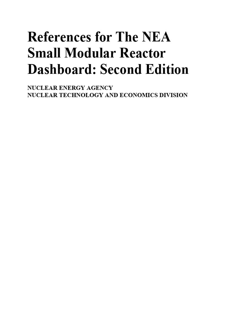 Nea Smr Dashboard - Second Edition - References | PDF