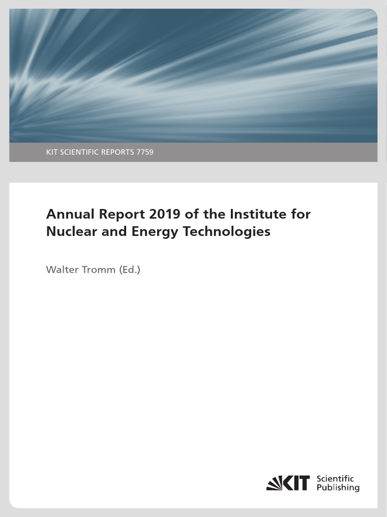 Annual Report 2019 of The Institute For Nuclear and Energy Technologies ...