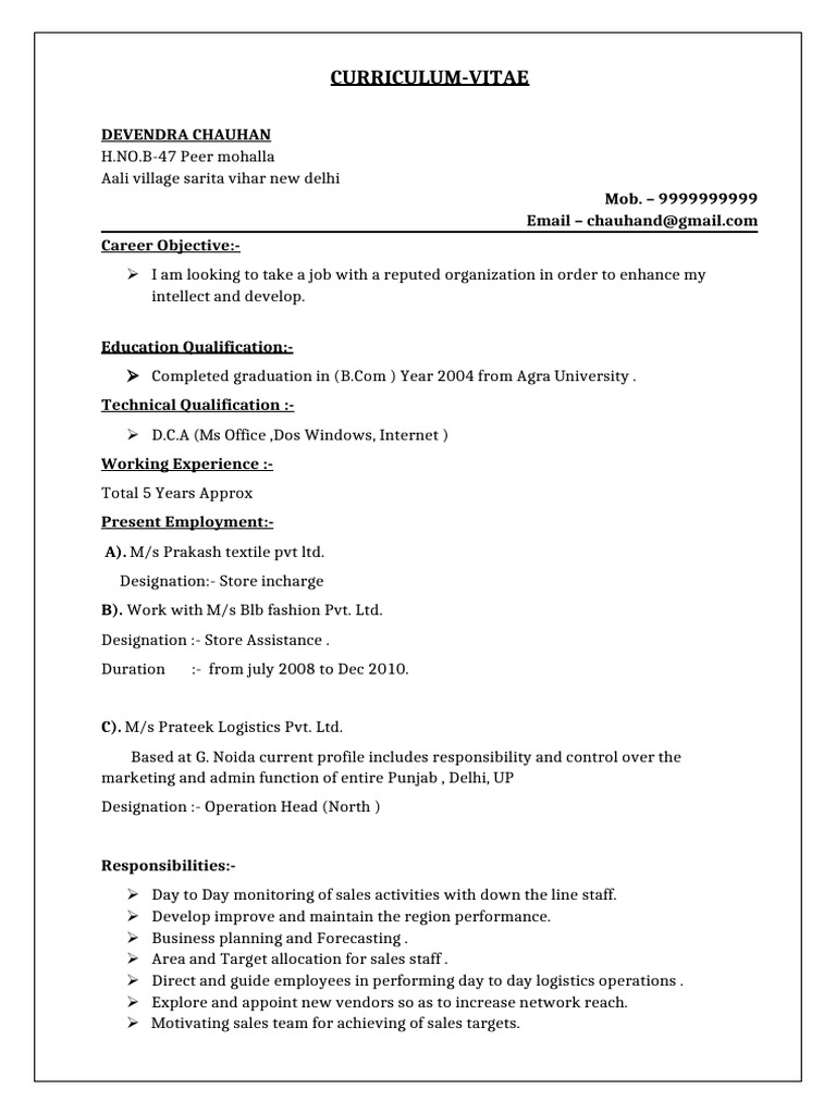Computer Operator Resume CV Templates 18 | PDF