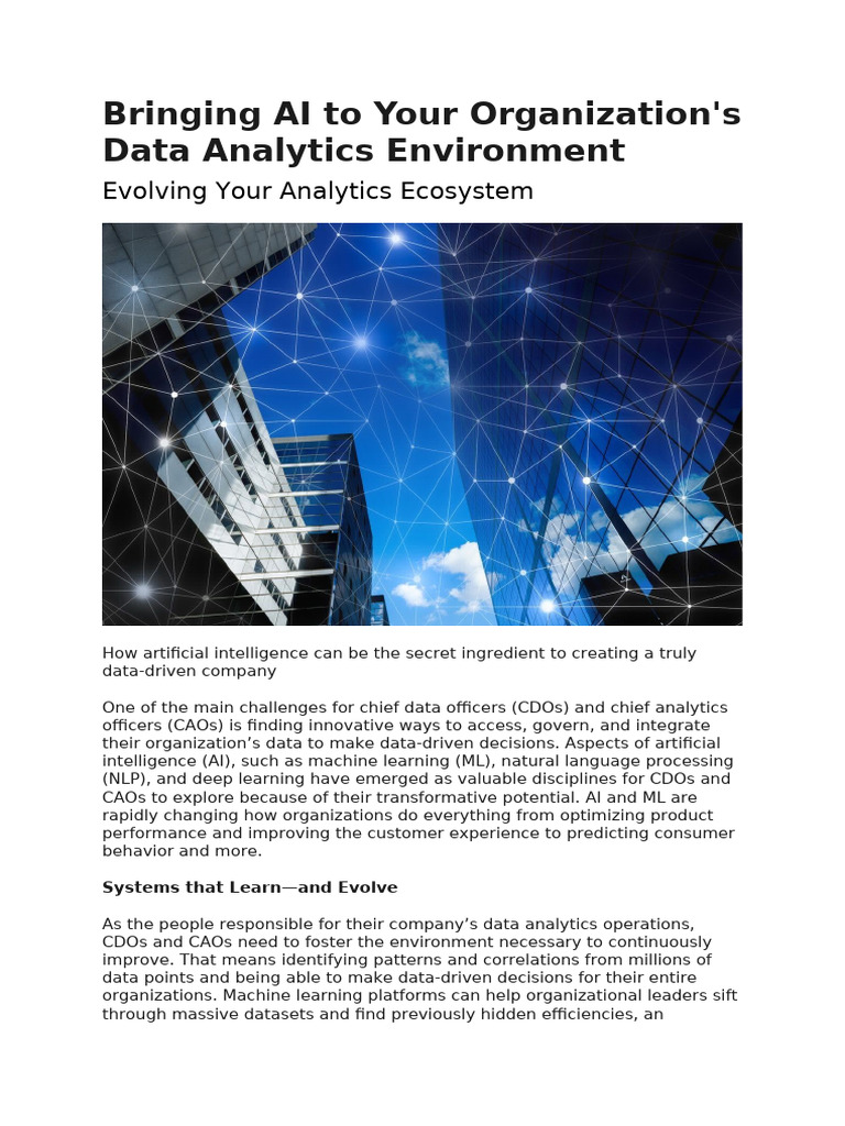Bringing AI To Your Organization | PDF | Machine Learning | Analytics