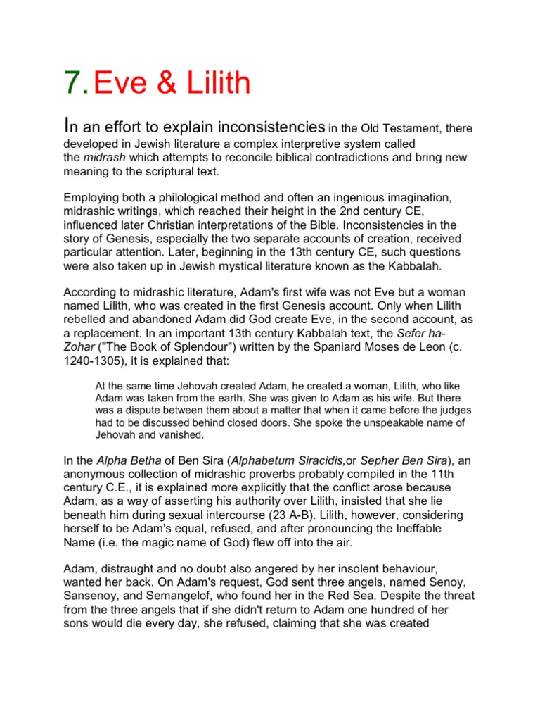 Eve and Lilith | Lilith | Adam And Eve