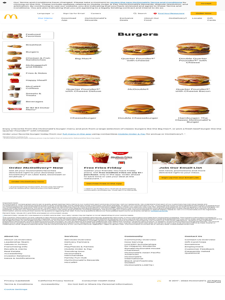 McDonald’s Burgers Hamburgers & Cheeseburgers McDonald’s | PDF