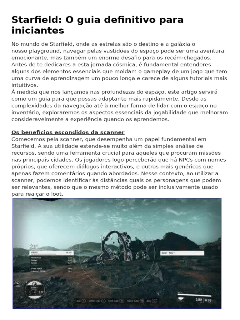 Starfield O Guia Definitivo para Iniciantes | PDF