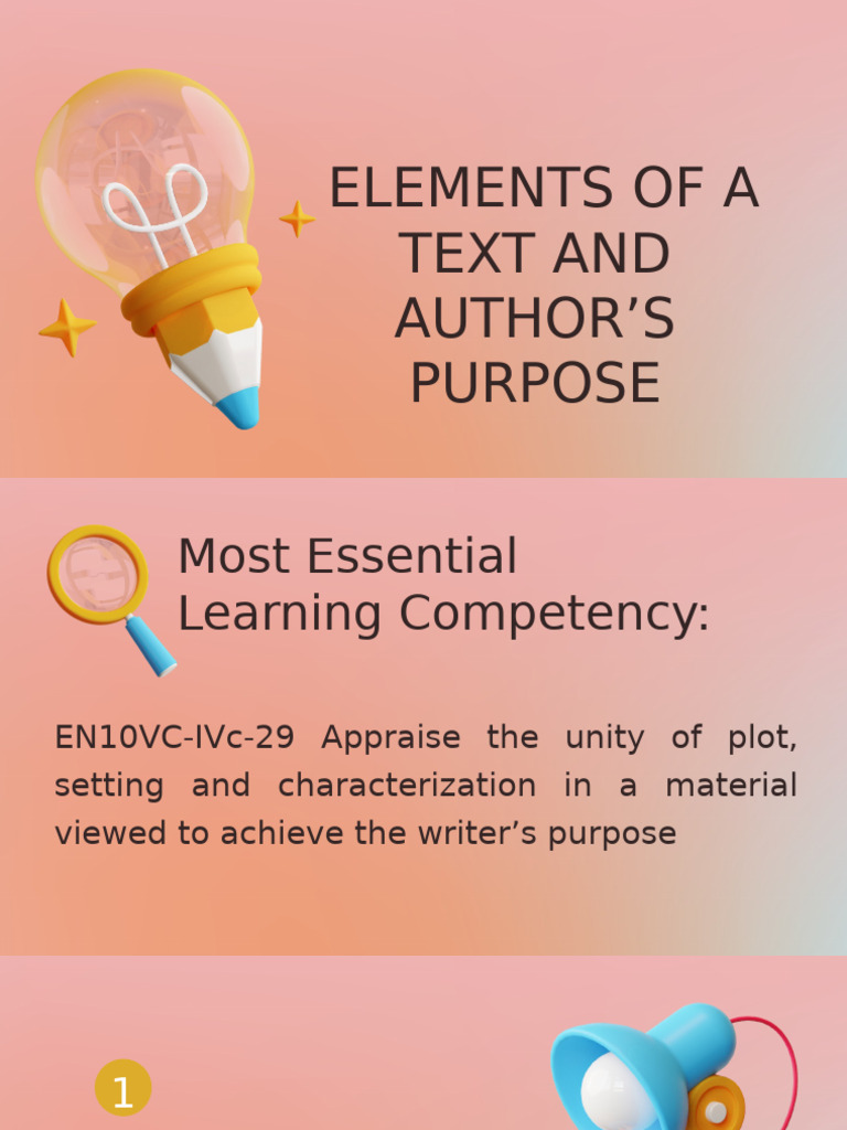 Elements of A Text and Authors Purpose | PDF