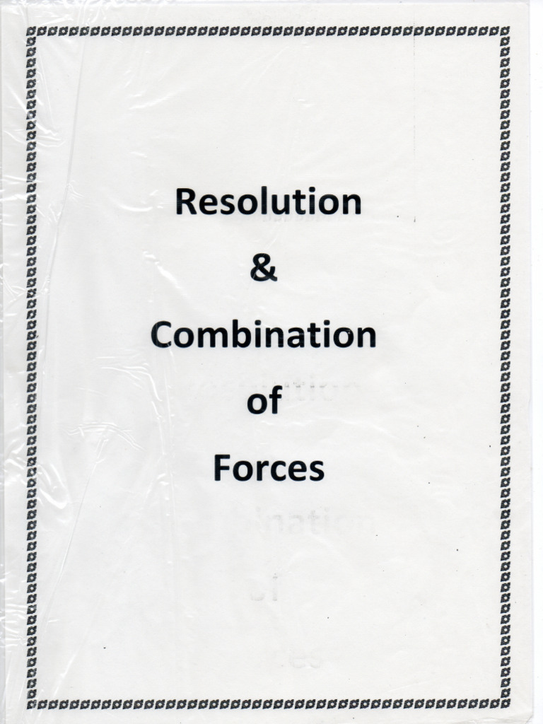 1 - Resolution of Forces | PDF