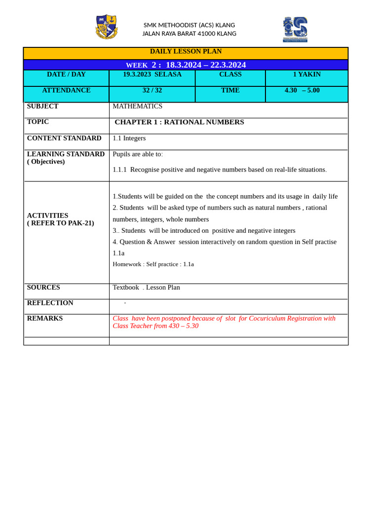 M2 MATH 1Y 19.3.2024 Selasa | PDF