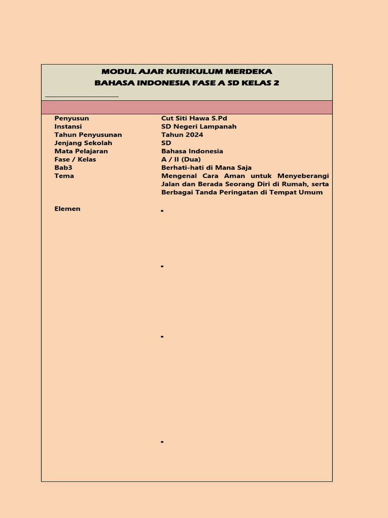 Modul Cut Siti Hawa | PDF