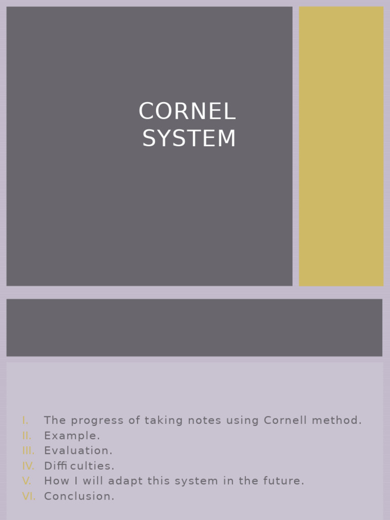 Cornel System | PDF