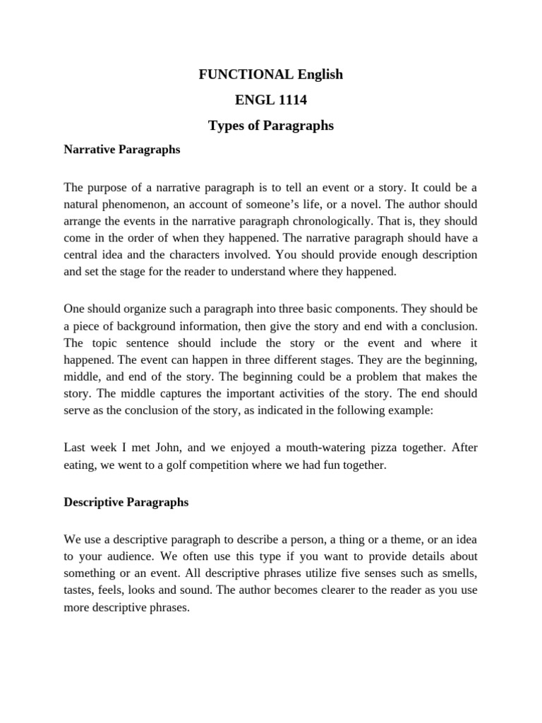 Types of Paragraph | PDF