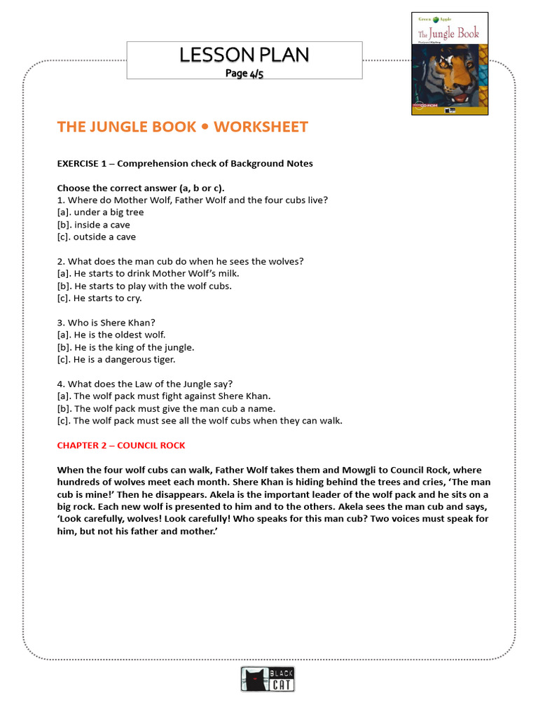 The Jungle Book Lesson Plan Workbook | PDF | Bagheera | Home & Garden