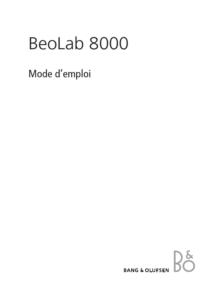 Beolab8000 Userguide French | PDF