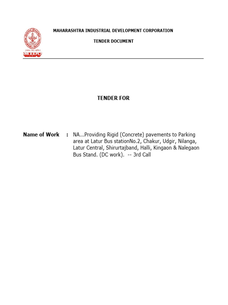 Tender Document | PDF