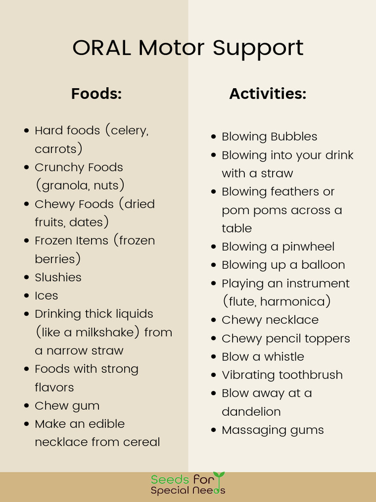 Oral Motor Support | PDF