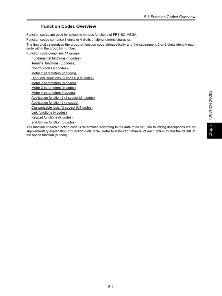 Instruction Manual Product Motion Drives Function Codes Overview FRENIC ...