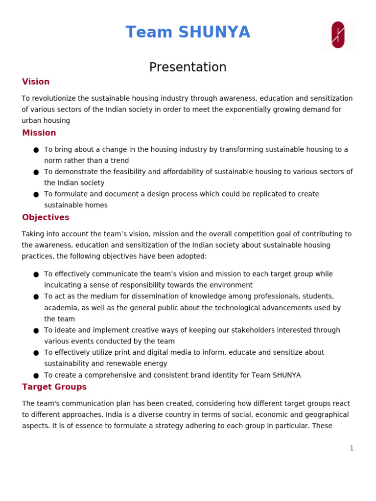 Team Shunya: Presentation | PDF