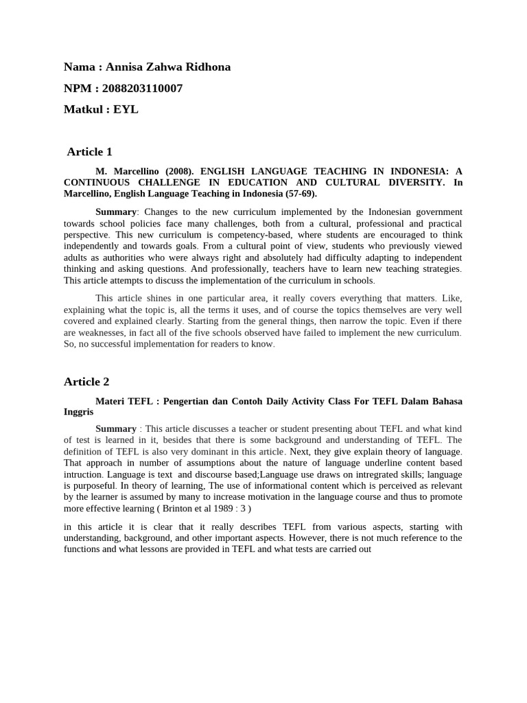 Review Artikel Annisa | PDF