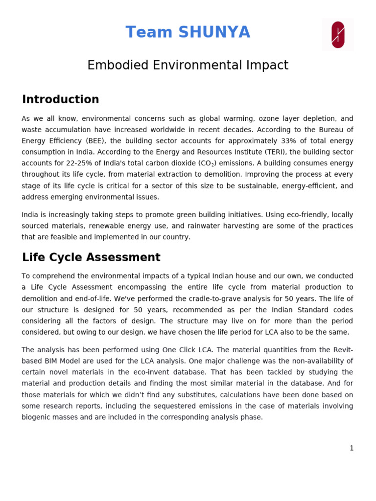 Embodied Environmental Impact | PDF