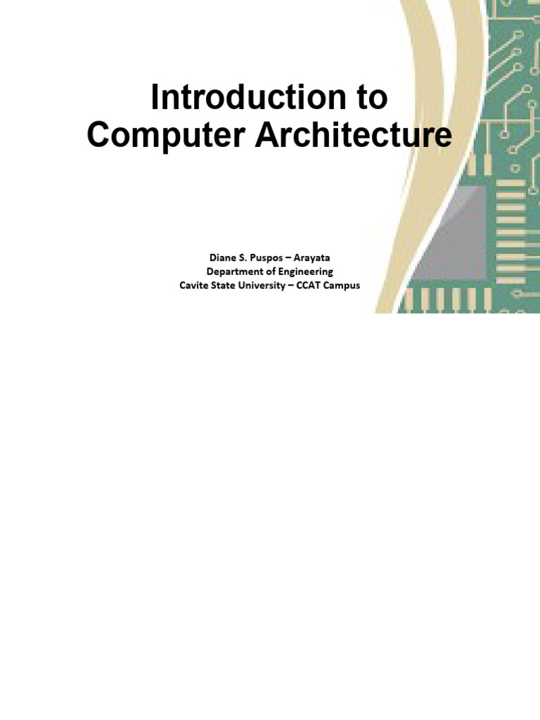 Introduction To COmputer Architecture | PDF | Integrated Circuit | Central Processing Unit