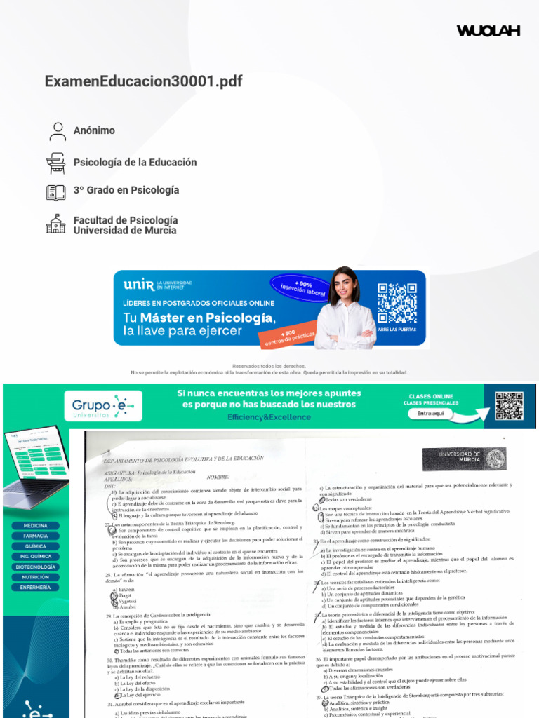 Wuolah Free ExámenEducación30001 | PDF