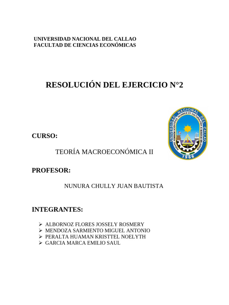 Ejercicio N2 Macroeconomia | PDF