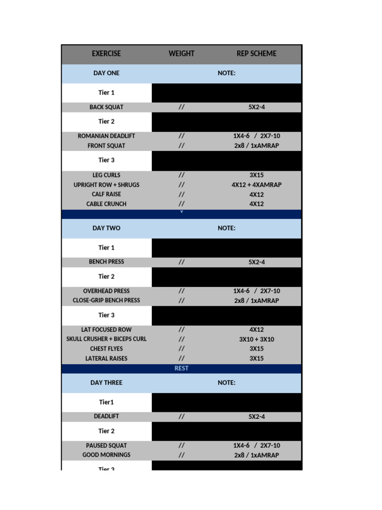 Workout Program | PDF