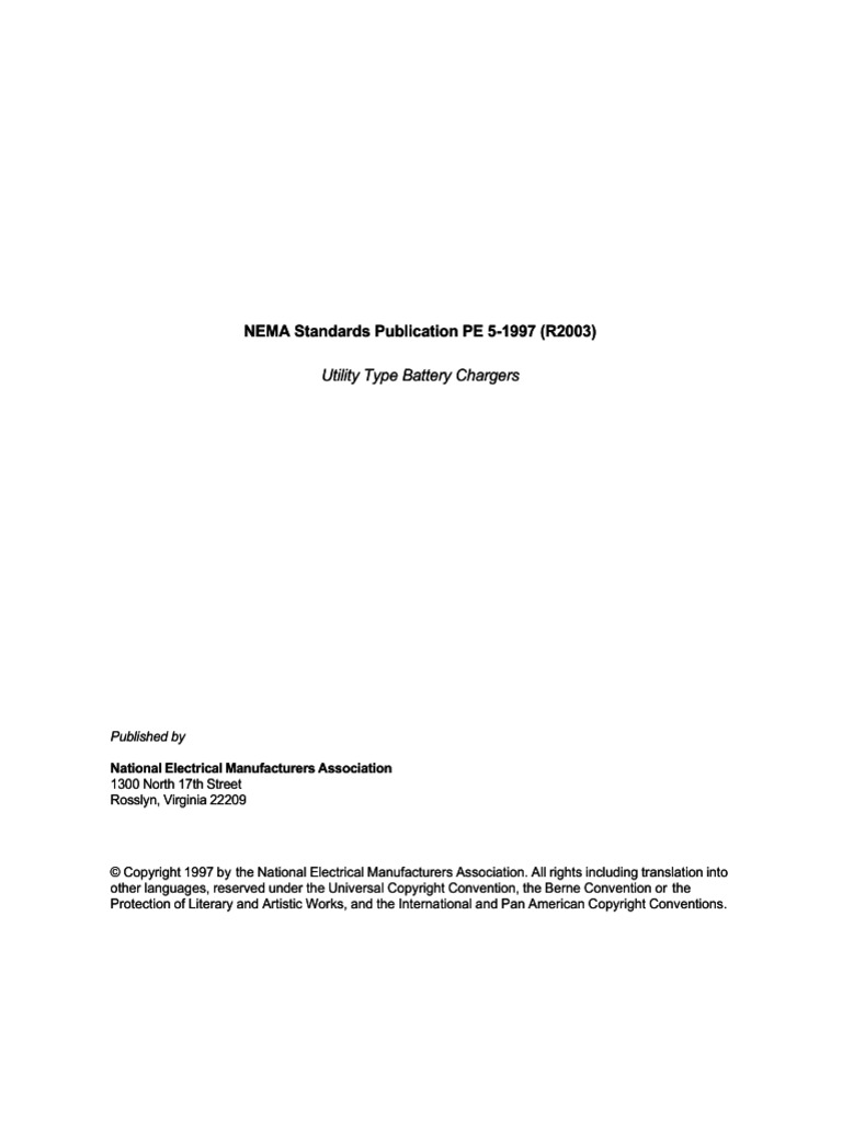 Nema Pe5 1997 Cargador de Baterias | PDF