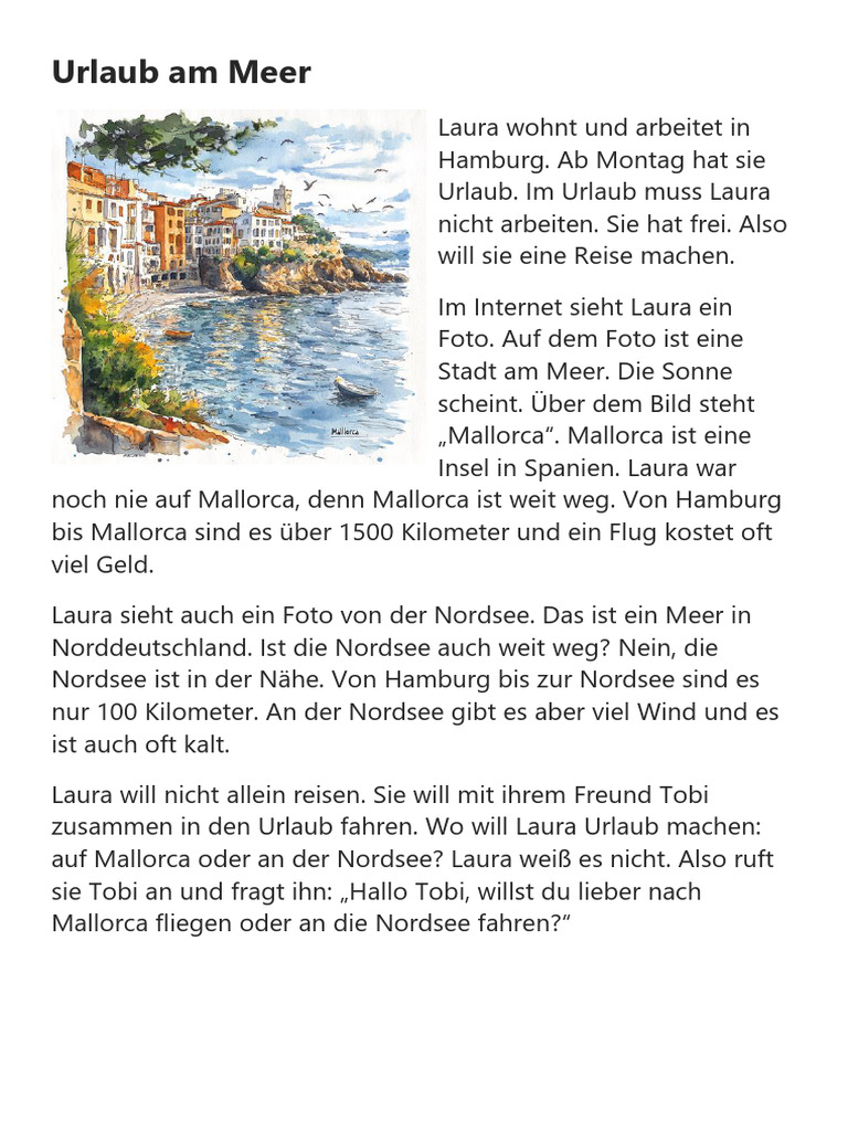 A1 Urlaub Am Meer | PDF