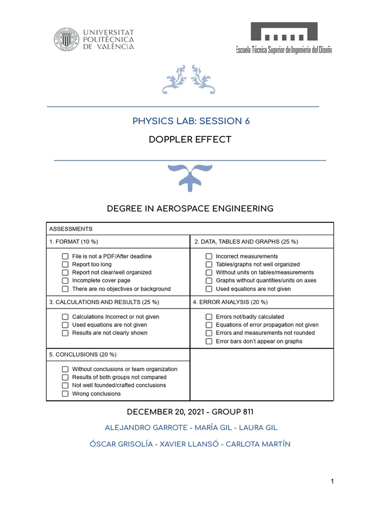 1C - Lab Report 6 Doppler Effect | PDF