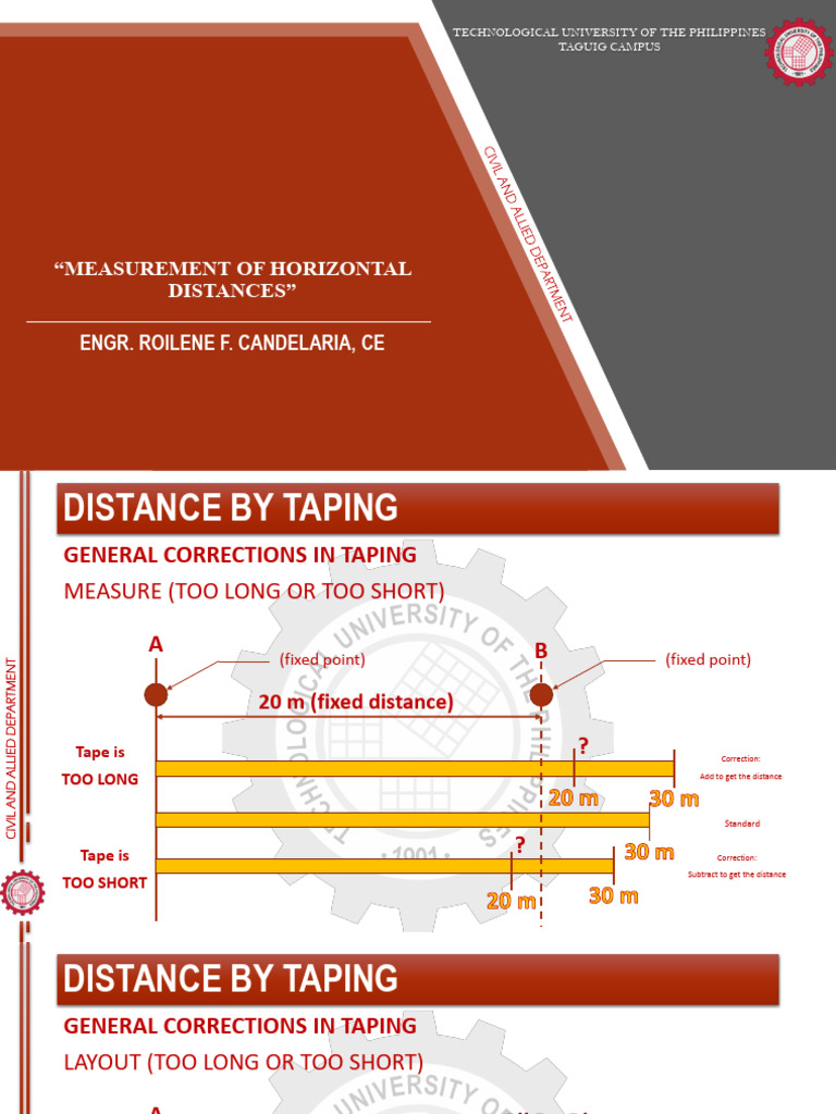 Week 5 - Lecture 3 (Measuring Horizontal Distances 3) | PDF