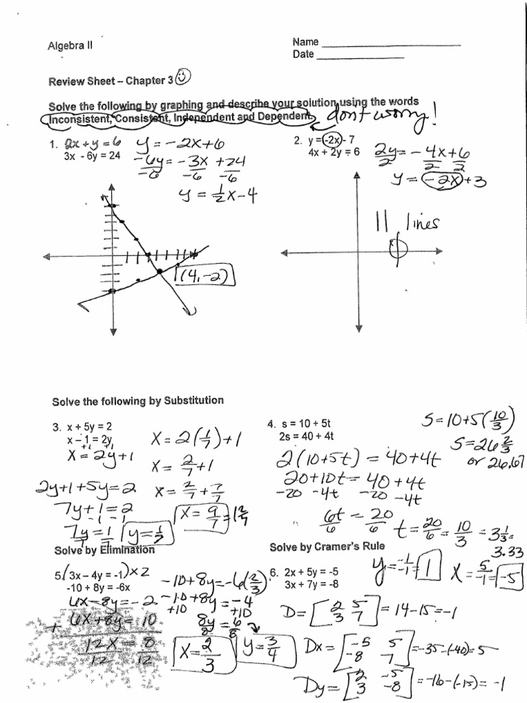 Chapter 3 Study Guide With ANSWERS and WORK | PDF