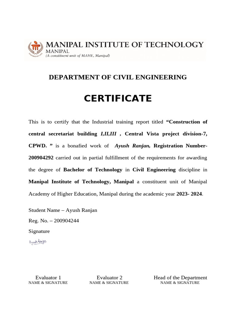 Industrial Report of Central Vista Project Central Secretariat Building ...