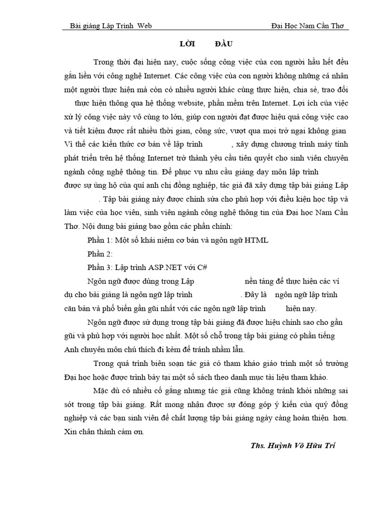 BaigiangLTWebv4 Temp PhanLT PDF