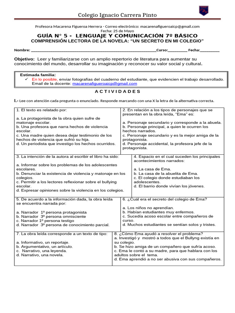 05 Lenguaje Séptimo Basico Macarena Figueroa | PDF