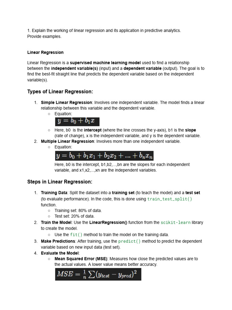 Types of Linear Regression:: Train - Test - Split | PDF