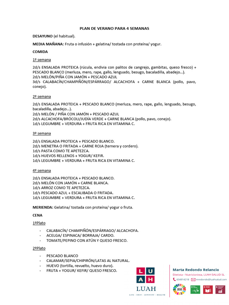 Plan de Verano | PDF