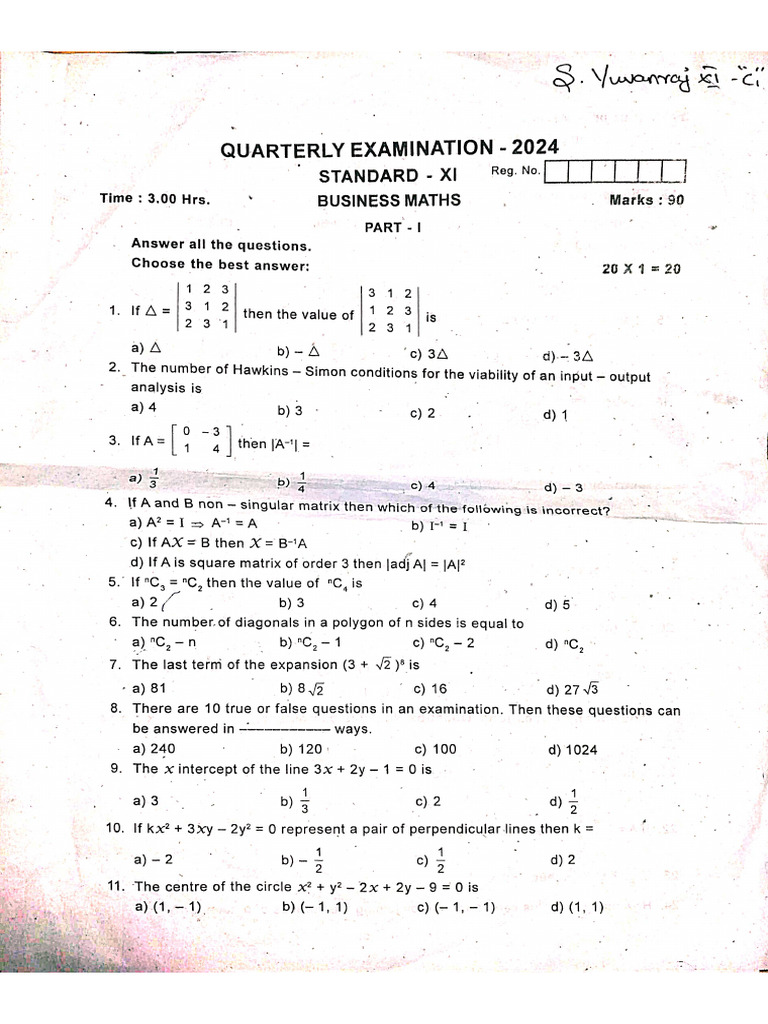 11th BM 2024-2025 | PDF
