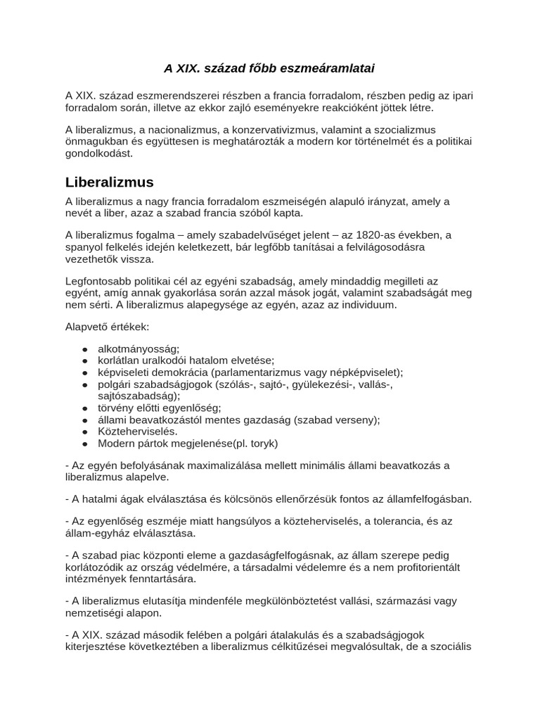 #15#A XIX. Szazad Fobb Eszmearamlatai | PDF