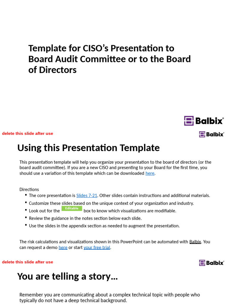 CISO Board Presentation Template | PDF | Computer Security | Security