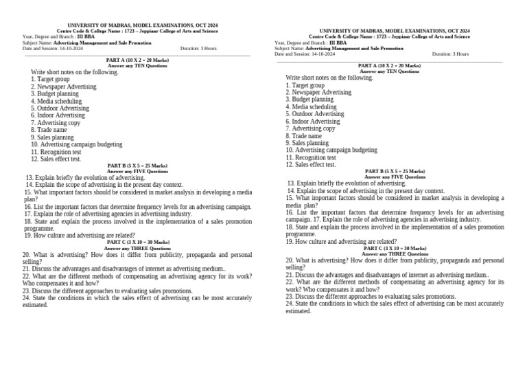 Asp Model Exam | PDF