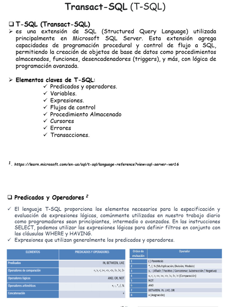 Funciones Avanzadas y T-SQL 1 | PDF