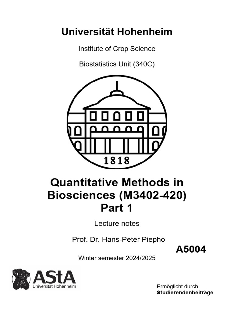 Notes WS 2024 - 25 Part 1 | PDF