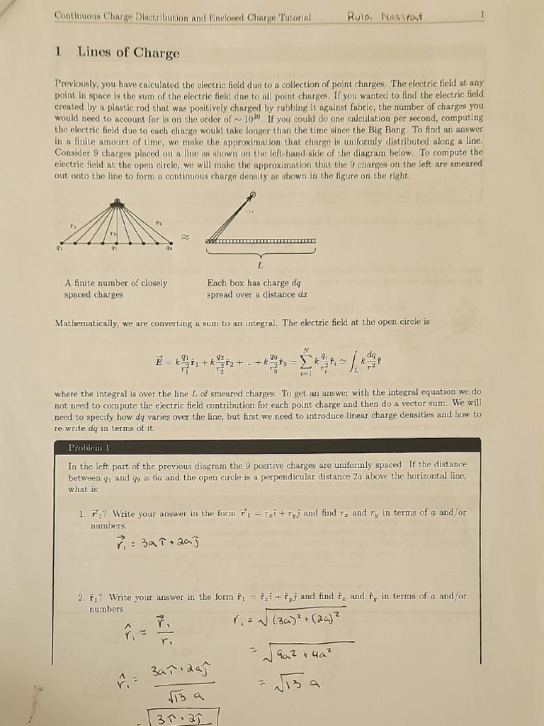 Continuous Charge and Electric Flux | PDF