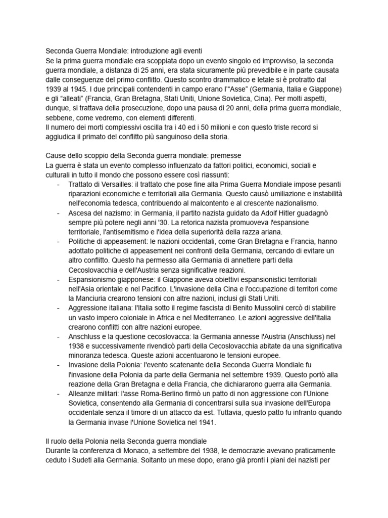 La Seconda Guerra Mondiale | PDF