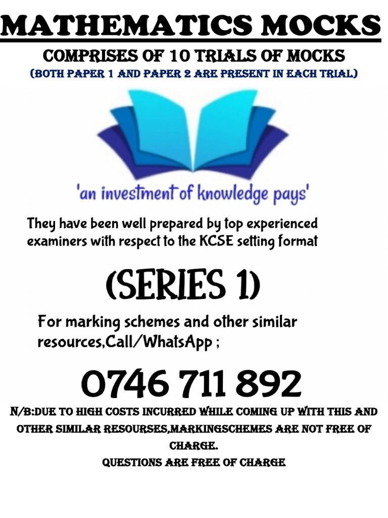 Mathematics Mocks s1 Qs | PDF