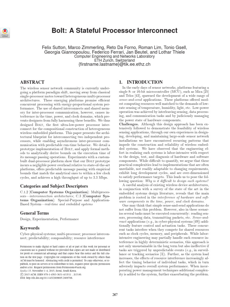 Bolt: A Stateful Processor Interconnect | PDF