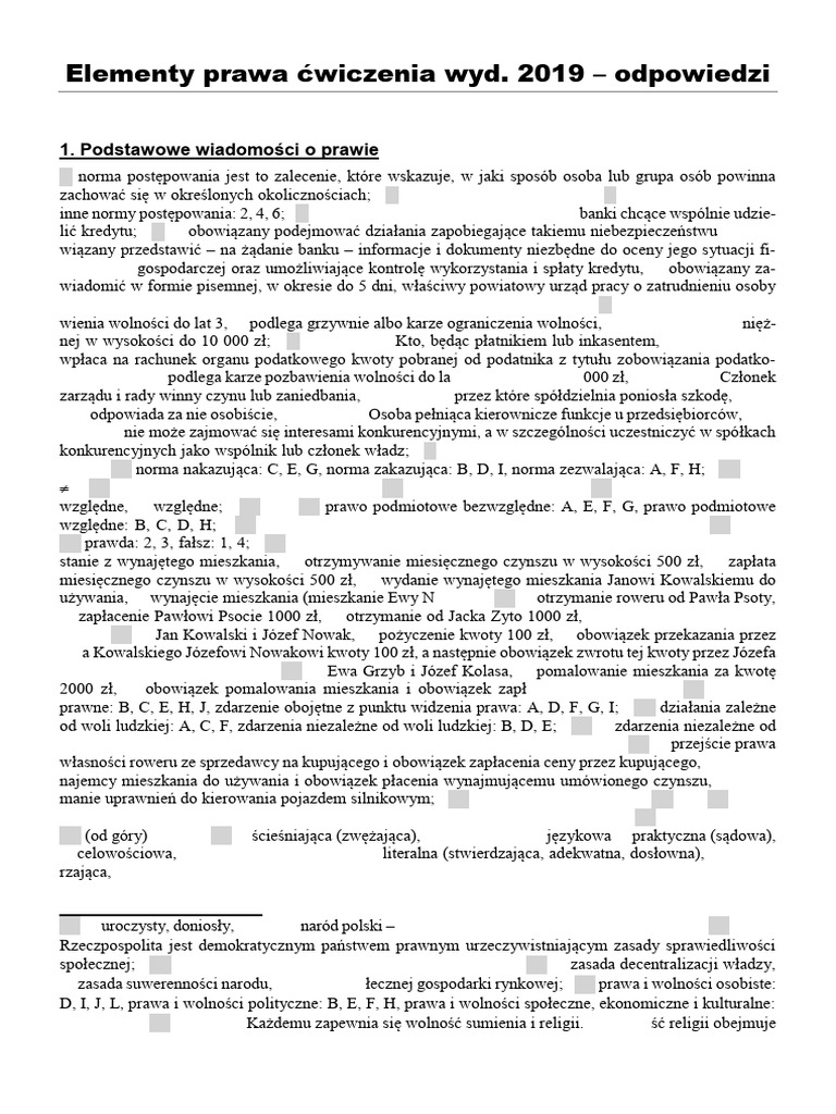 EP - Odpowiedzi Do Zbioru Ćwiczeń (Wyd. 2019) | PDF