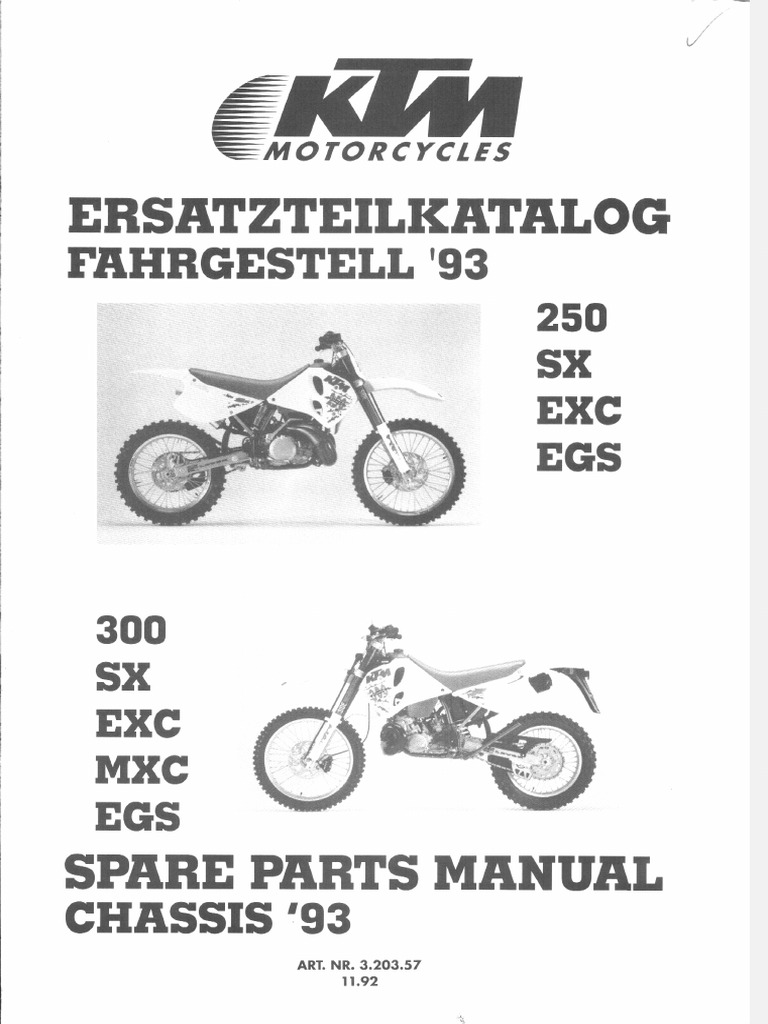 1993 Ktm-300-Exc-Spare Parts Manual-Chassis | PDF