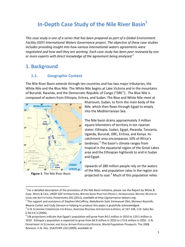 (Gef Iw Governance Project) in Depth Case Study of The Nile River Basin ...